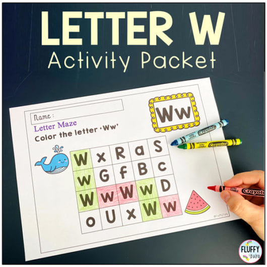 4 Easy Letter W Worksheets Activities for Early Learners - FluffyTots