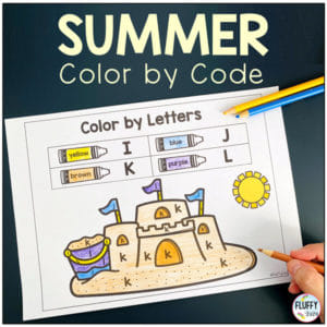 25 Pages Fun Summer Color by Code - FluffyTots
