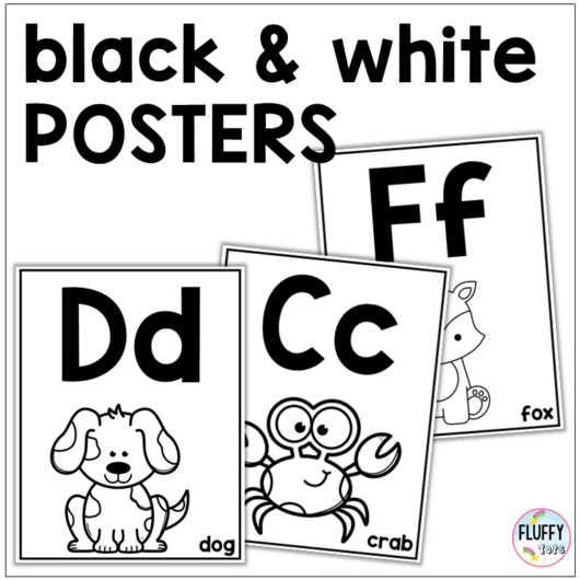 Fun Animals Alphabet Poster Printables for Preschool and Kindergarten ...