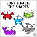 Fun Ocean Animals Shape Sorting - FluffyTots