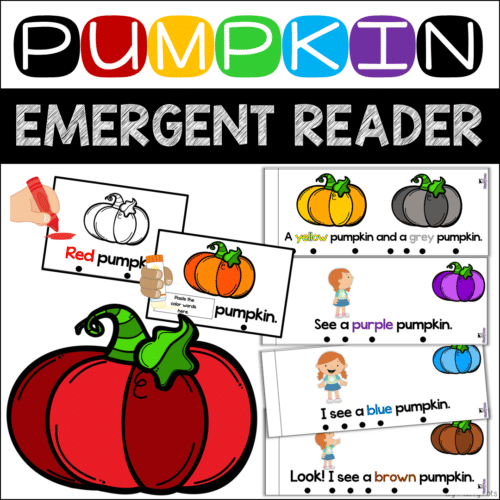 Pumpkin Color Emergent Reader : FREE 9 Color Words - FluffyTots