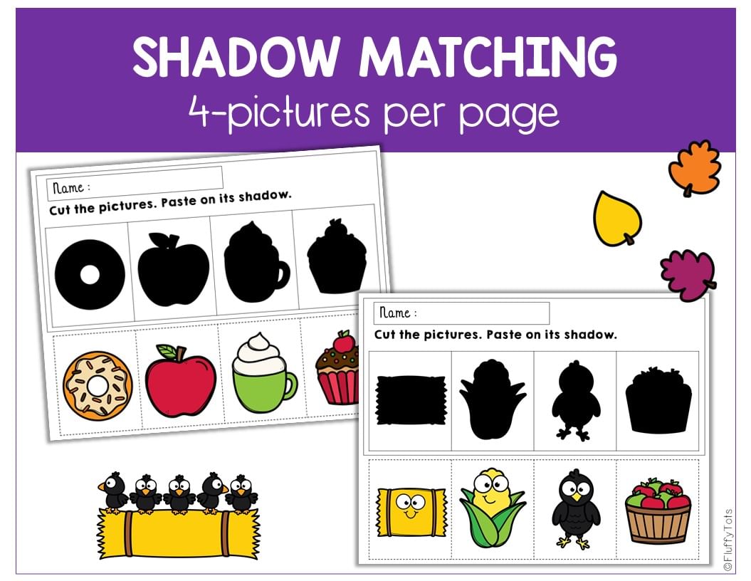 30+ Pages Easy to Use Fall Shadow Matching for Preschool and Toddler ...
