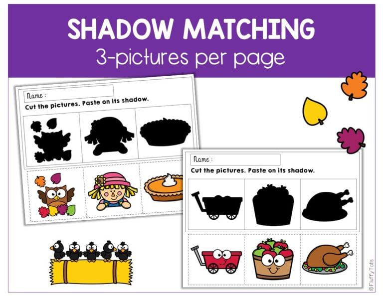 30+ Pages Easy to Use Fall Shadow Matching for Preschool and Toddler ...