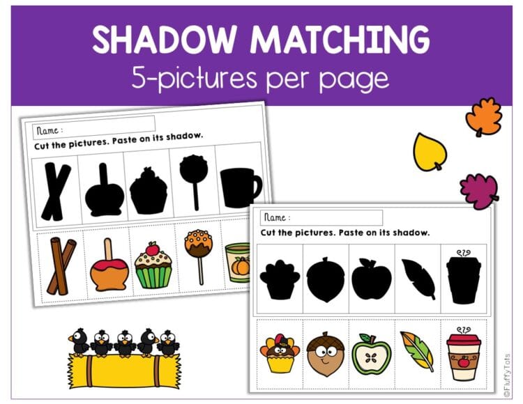30+ Pages Easy to Use Fall Shadow Matching for Preschool and Toddler ...