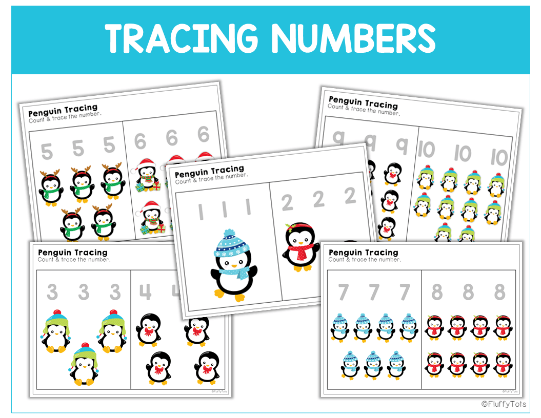 Fun Penguin Tracing Lines and Shapes for Preschool Activities - FluffyTots