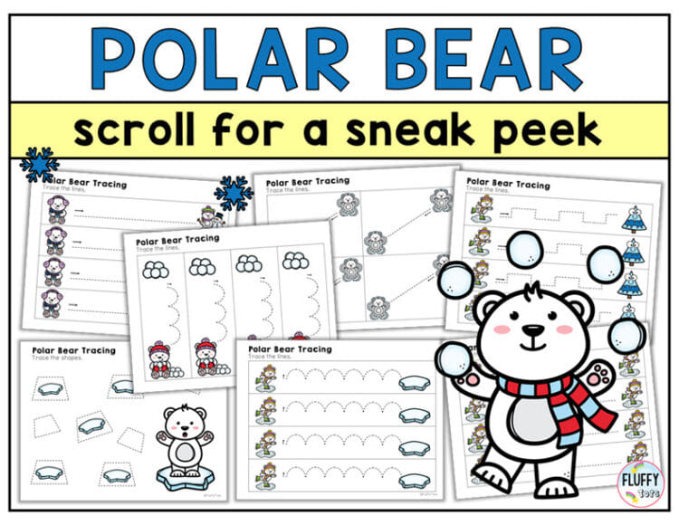 Easy to Use Polar Bear Tracing Activities for Preschool and Toddler ...