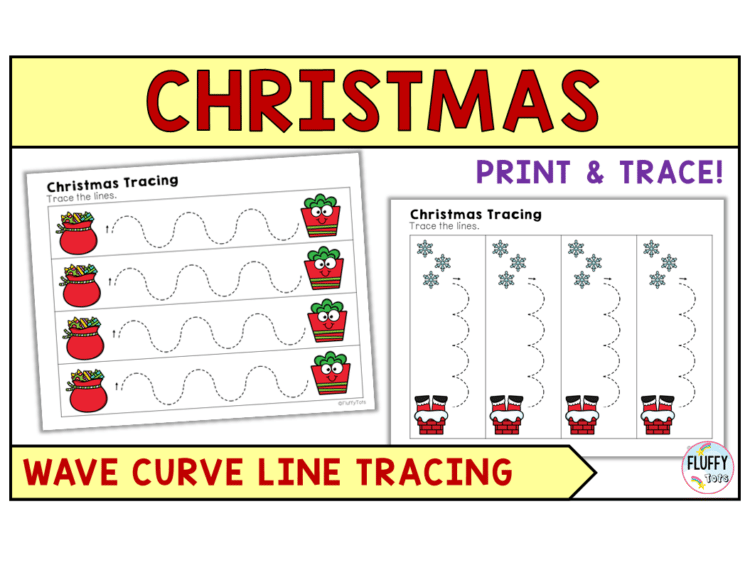 40+ Fun Pages of Christmas Wave Curve Lines Tracing Pre-writing ...