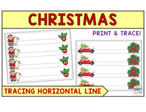 50+ Pages of Fun Christmas Tracing Horizontal Lines Prewriting ...
