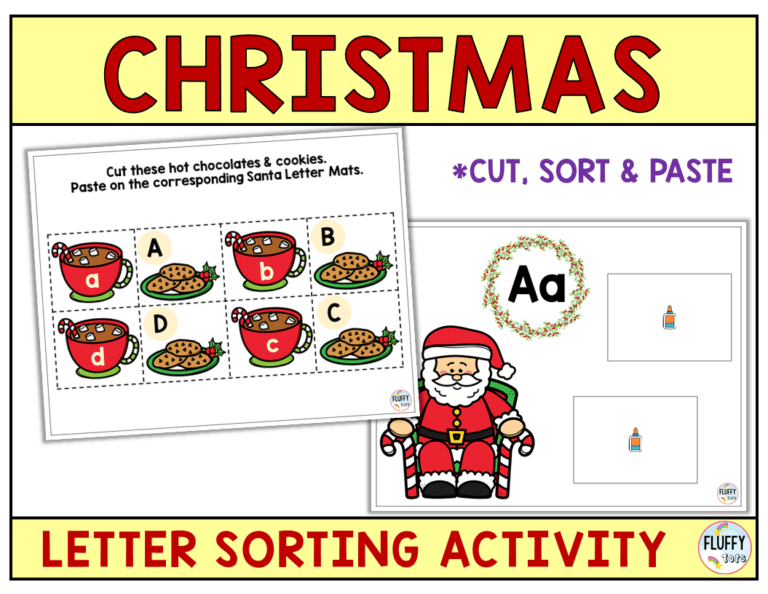 Christmas Letter Sorting : FREE 26 Letters - FluffyTots