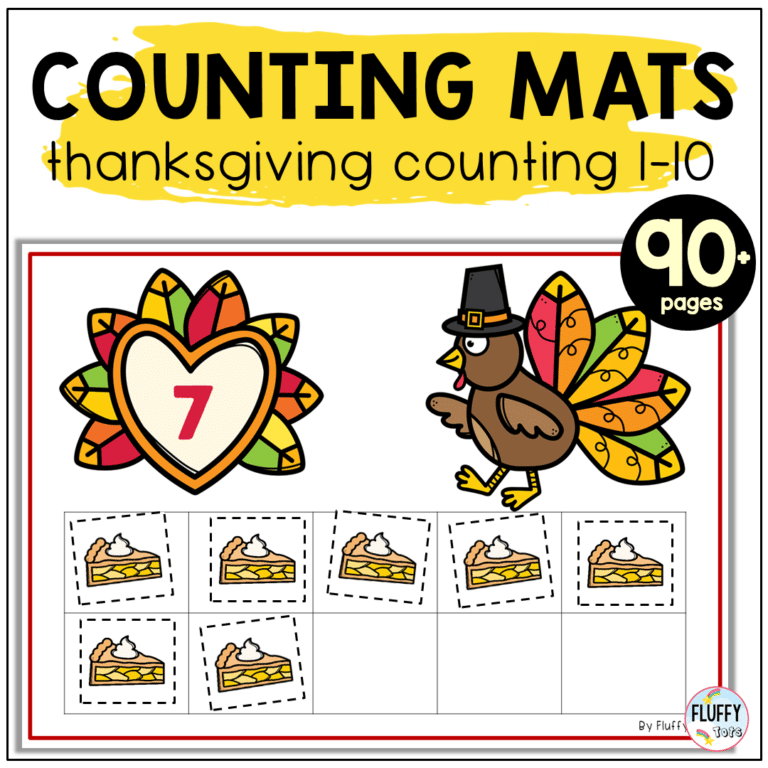Turkey Counting Mat : FREE Counting 1-10 Activity - FluffyTots