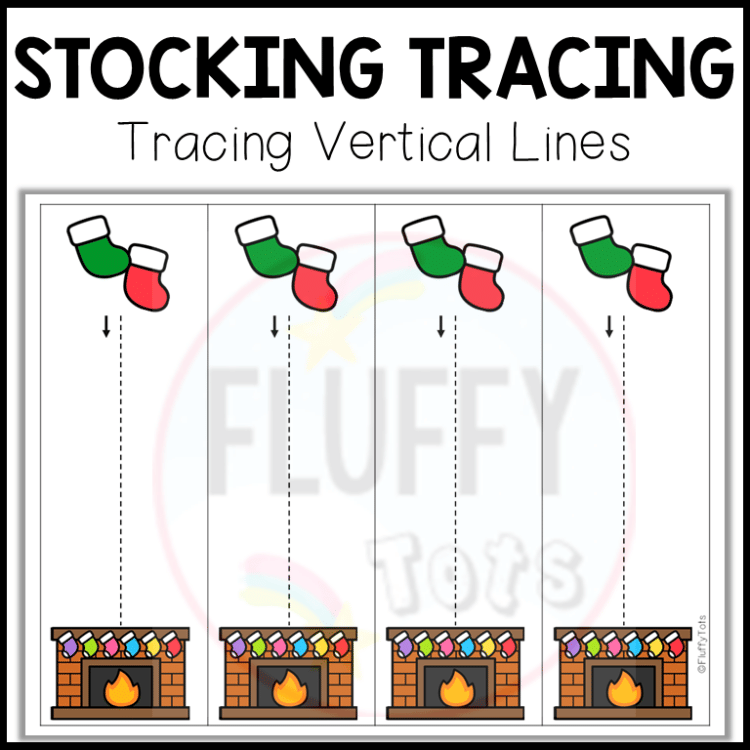 50+ Pages of Fun Christmas Pre-Writing Tracing Vertical Lines - FluffyTots