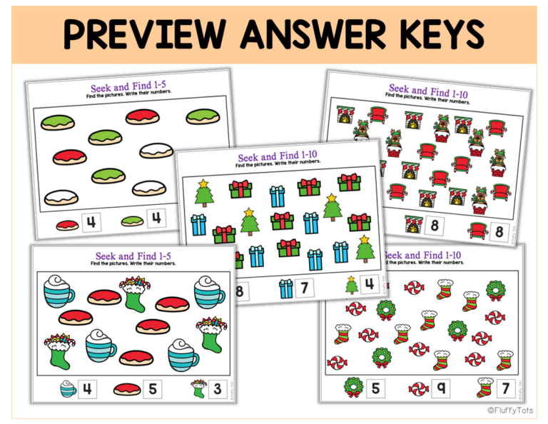 40+ Pages of Fun Christmas Search and Find Counting to 10 Activities ...