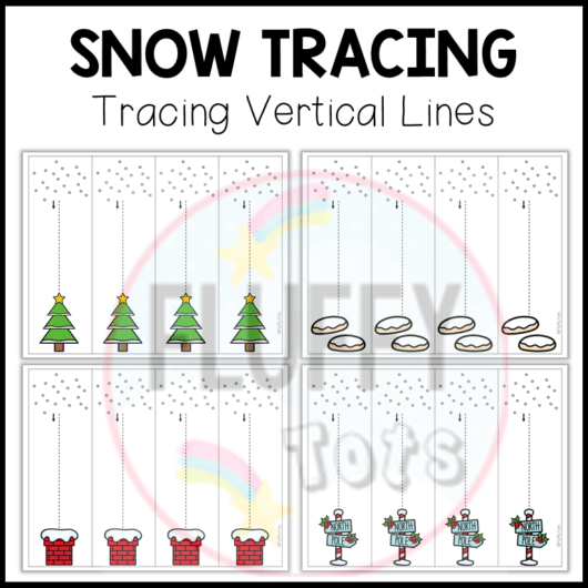 50+ Pages of Fun Christmas Pre-Writing Tracing Vertical Lines - FluffyTots
