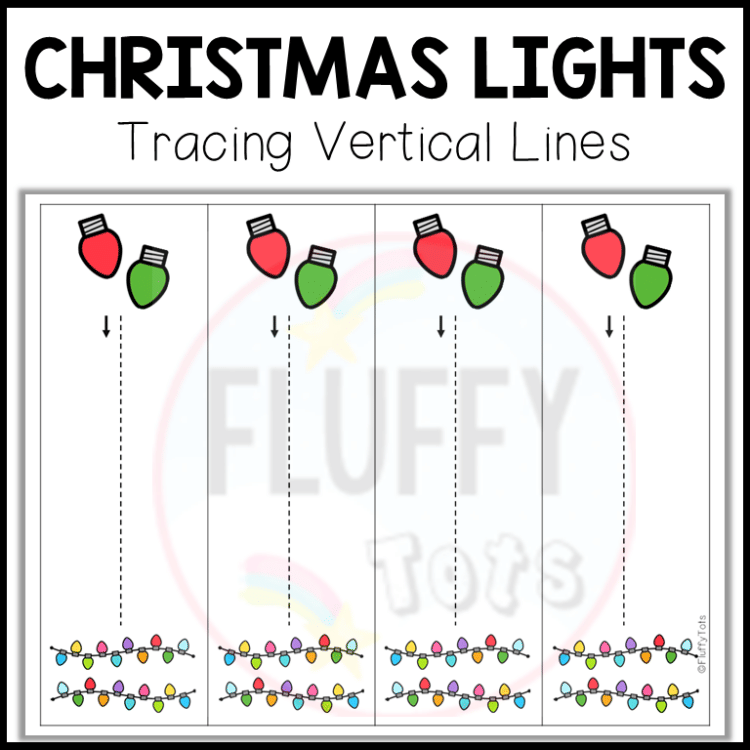 50+ Pages of Fun Christmas Pre-Writing Tracing Vertical Lines - FluffyTots