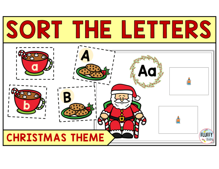Christmas Letter Sorting : FREE 26 Letters - FluffyTots