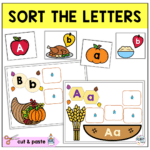 Easy Thanksgiving Letter Sorting Cut-and-Paste Letter Recognition ...