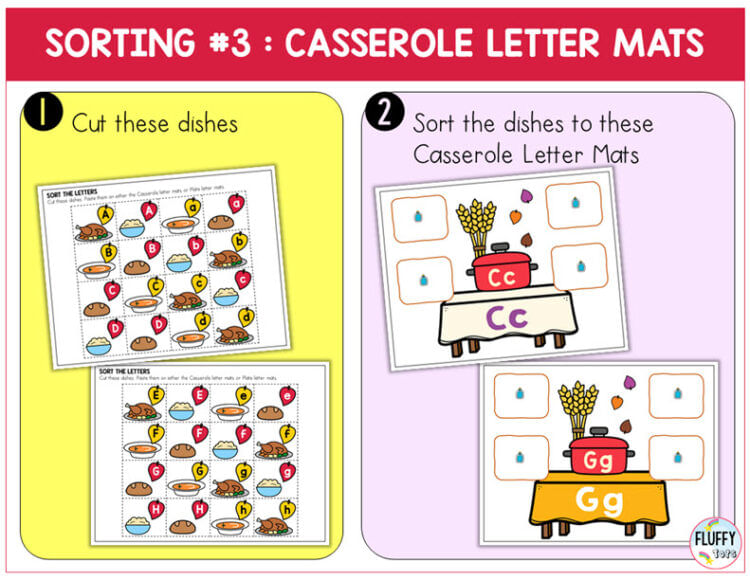 Easy Thanksgiving Letter Sorting Cut-and-Paste Letter Recognition ...