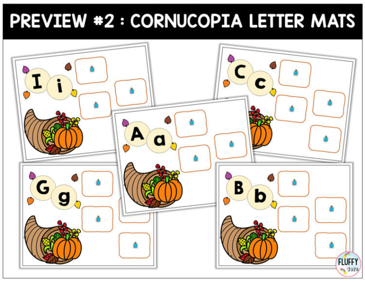 Easy Thanksgiving Letter Sorting Cut-and-Paste Letter Recognition ...