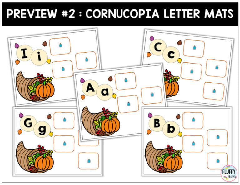 Easy Thanksgiving Letter Sorting Cut-and-Paste Letter Recognition ...