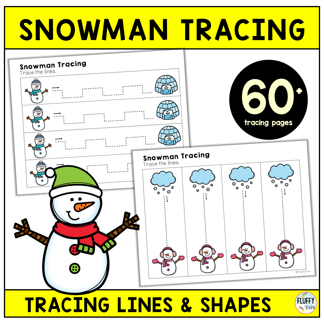 60+ Pages Exciting Snowman Tracing Worksheets - FluffyTots