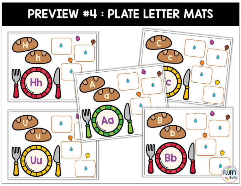 Easy Thanksgiving Letter Sorting Cut-and-Paste Letter Recognition ...