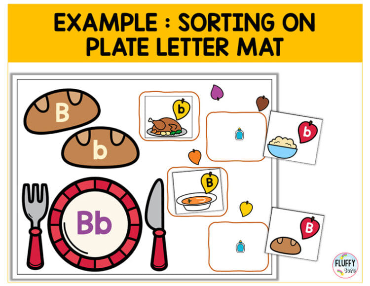Easy Thanksgiving Letter Sorting Cut-and-Paste Letter Recognition ...
