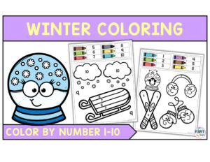 Fun Winter Color By Number Activity Learning Number 1-10 - FluffyTots