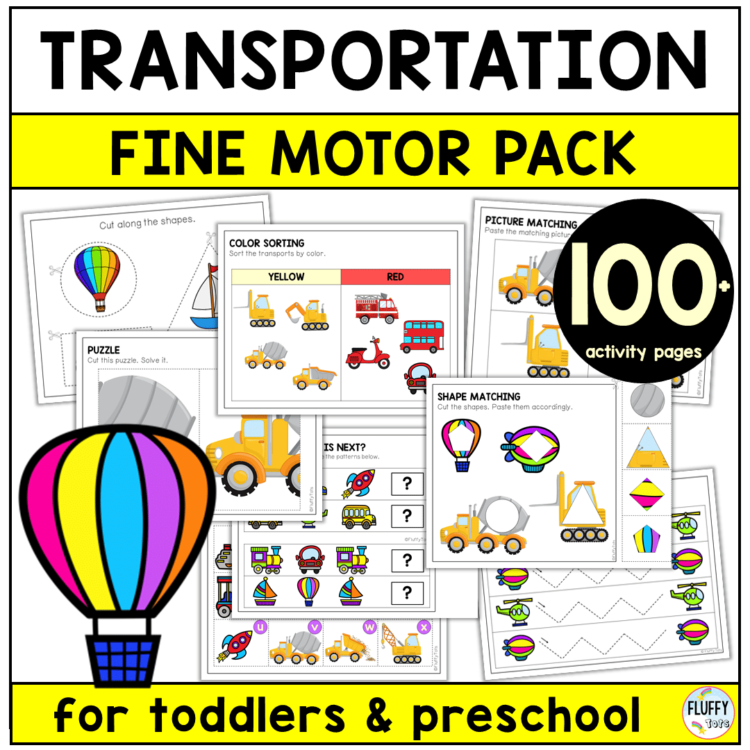 100+ Pages of Fun Transportation Activity Pack for Preschool and ...