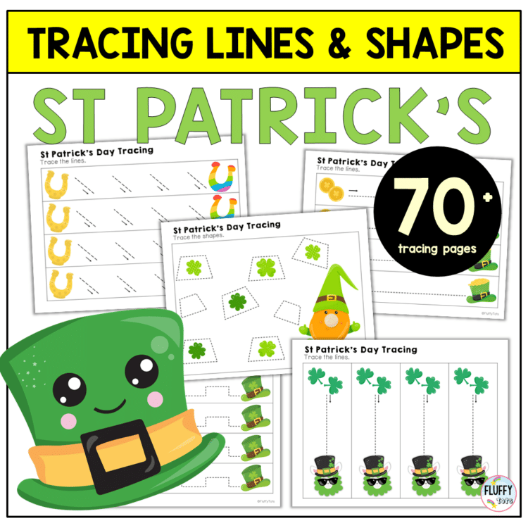 70+ Pages of Fun St Patrick's Day Tracing Printables - FluffyTots