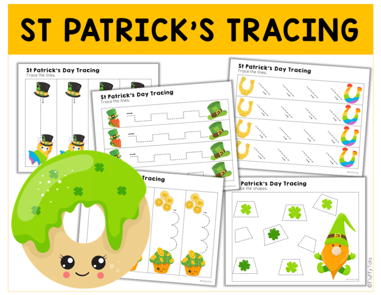 70+ Pages of Fun St Patrick's Day Tracing Printables - FluffyTots