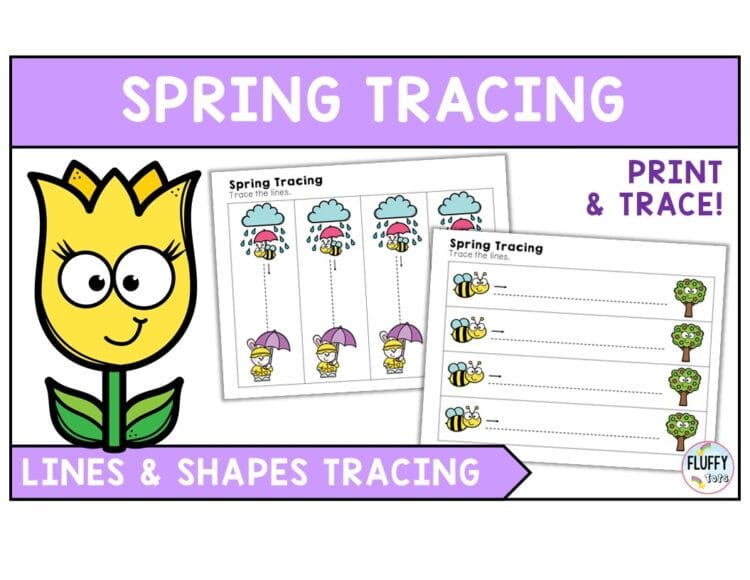 60+ Pages Fun Spring Tracing Worksheets - FluffyTots