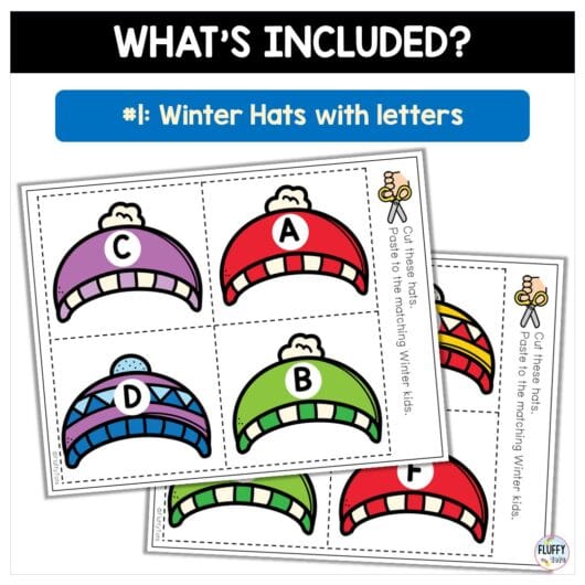 Fun Dress-Up Winter Letter Sorting for Literacy Activities - FluffyTots