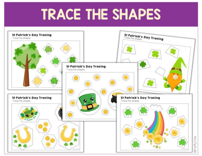 70+ Pages of Fun St Patrick's Day Tracing Printables - FluffyTots