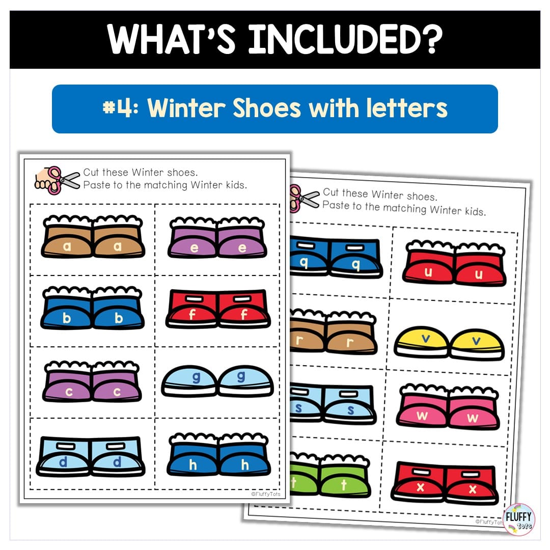 Fun Dress-Up Winter Letter Sorting for Literacy Activities - FluffyTots