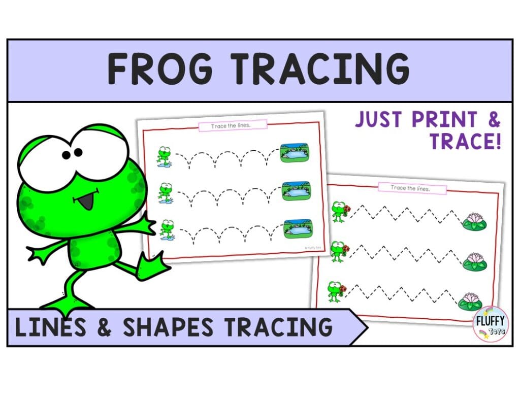 Exciting Frog Tracing Line Worksheets for Toddler and Preschool Kids ...