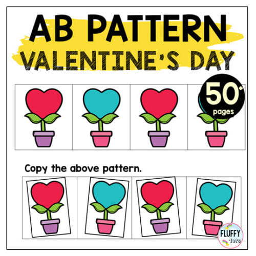50+ Pages Fun Valentine's Day AB Pattern Worksheet - FluffyTots
