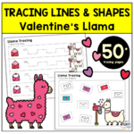 50+ Pages of Fun Valentine's Tracing Printables with Llama - FluffyTots