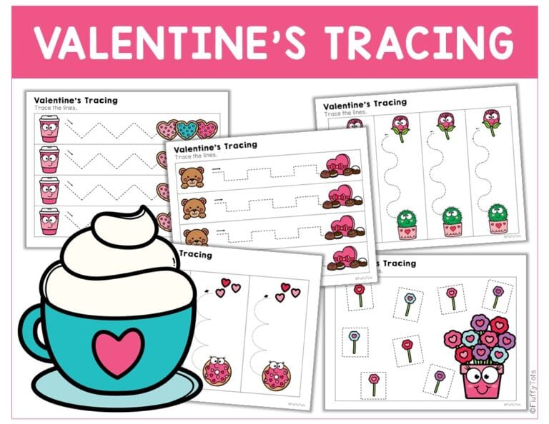 60+ Pages of Easy-to-Use Valentine's Day Tracing for Preschool Kids ...