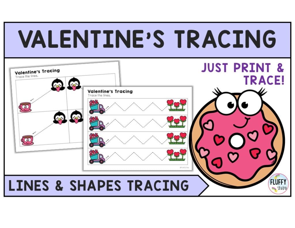 60+ Pages of Easy-to-Use Valentine's Day Tracing for Preschool Kids ...