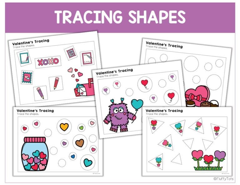 60+ Pages of Easy-to-Use Valentine's Day Tracing for Preschool Kids ...