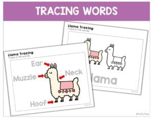 50+ Pages of Fun Valentine's Tracing Printables with Llama - FluffyTots