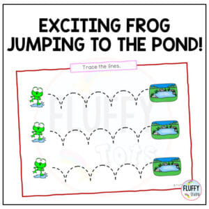 Exciting Frog Tracing Line Worksheets for Toddler and Preschool Kids ...