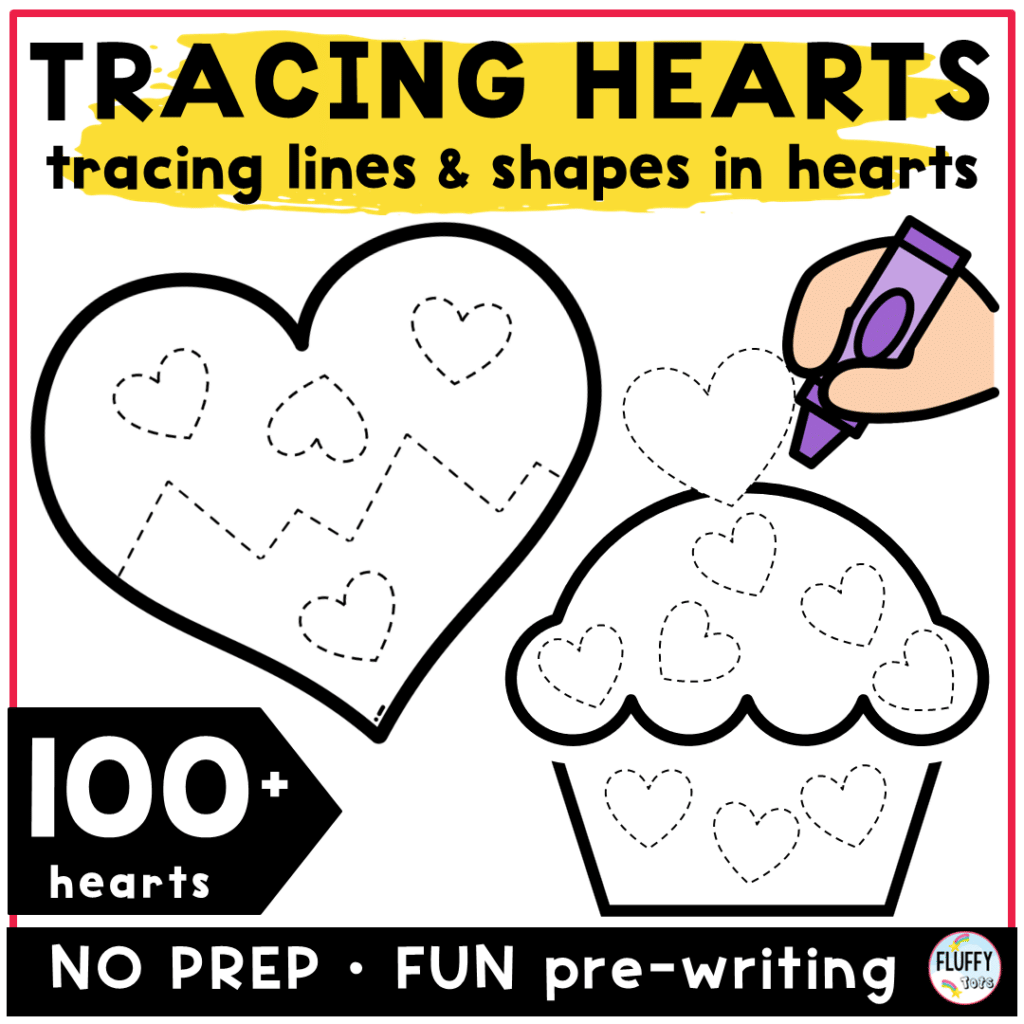 100 Fun & Easy Heart Tracing Worksheet for Preschool Fine Motor ...