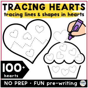 100 Fun & Easy Heart Tracing Worksheet for Preschool Fine Motor ...
