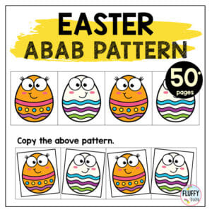 Easy Easter Jellybean AB Pattern Worksheets - FluffyTots