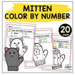 Mitten Easy Color by Number 1-5 - FluffyTots