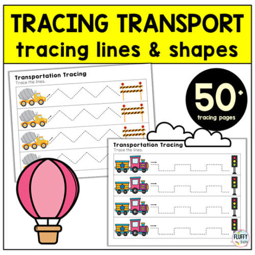50+ Pages Exciting Transportation Tracing Lines Worksheets - FluffyTots