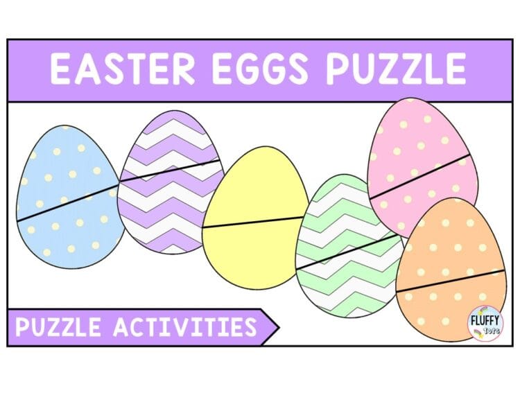 FREE 18 Puzzle with Easter Egg Printable - FluffyTots