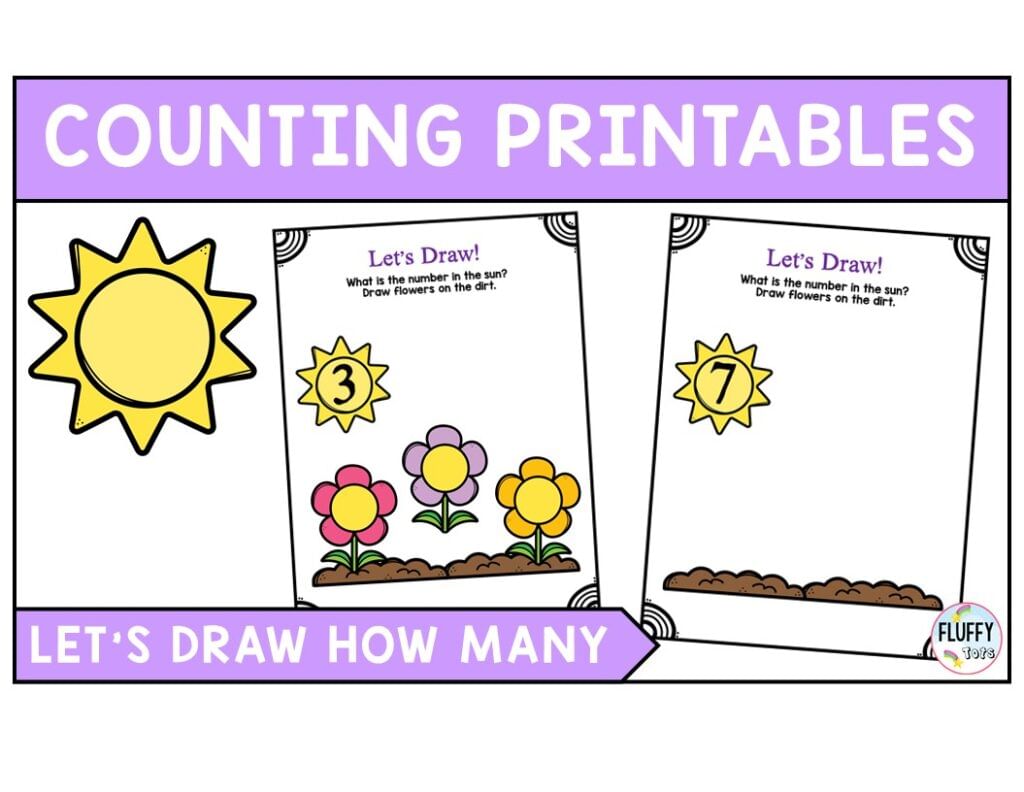 Spring Counting Count & Draw : Free Counting 1-10 Activity - FluffyTots