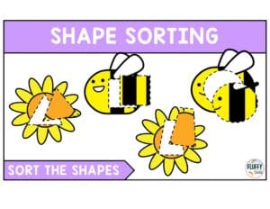Fun Spring Shape Sorting Printable - FluffyTots
